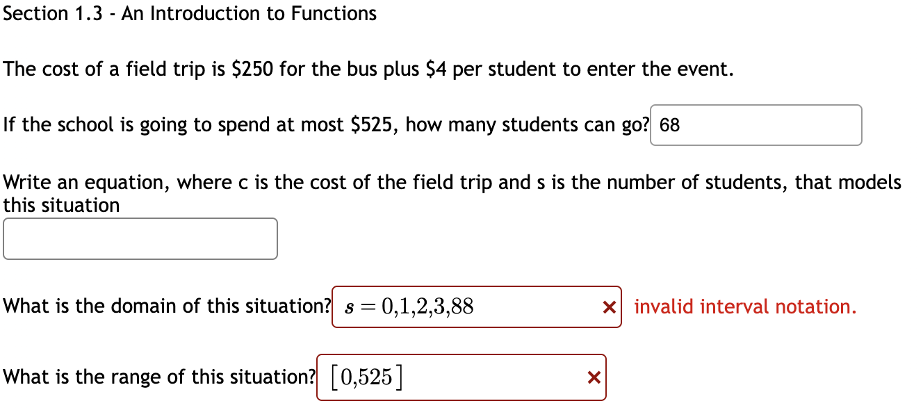 Solved Section 1 3 An Introduction To Functions Finding