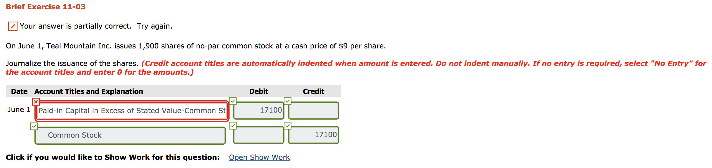 Solved Brief Exercise 11-03 Your answer is partially | Chegg.com