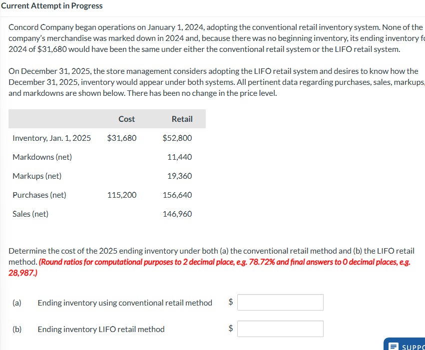 Solved Concord Company began operations on January 1, 2024, | Chegg.com