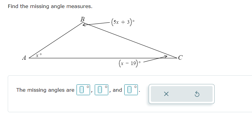Solved Find The Missing Angle Measures The Missing Angles
