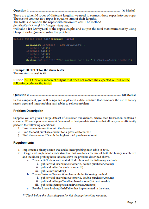 Solved Question 1 [30 Marks] There are given N ropes of | Chegg.com