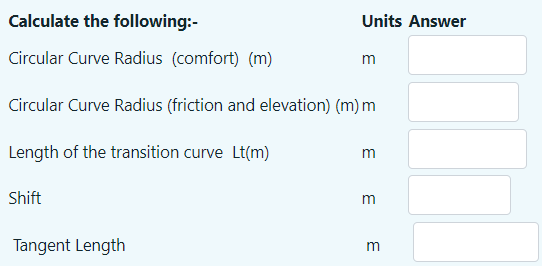 Solved Design all transition and circular curves, and | Chegg.com