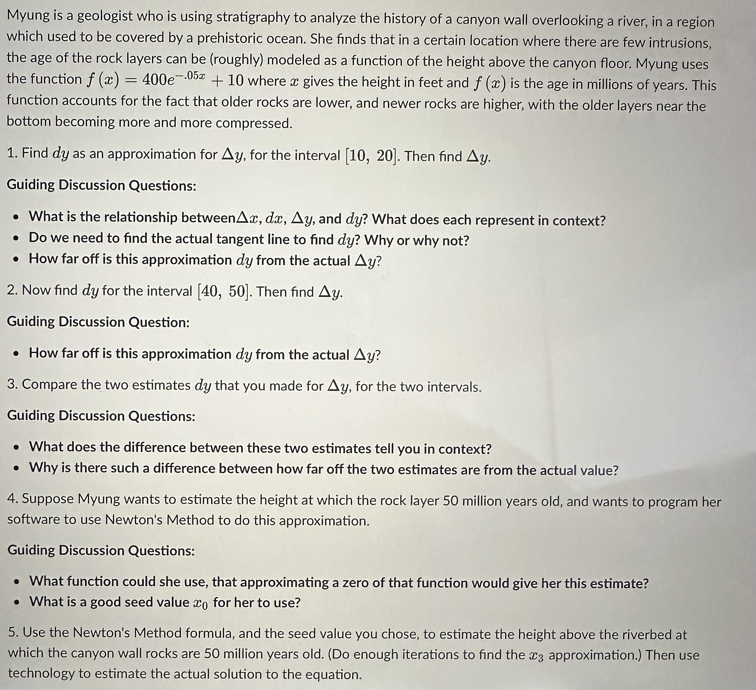 Solved Myung is a geologist who is using stratigraphy to | Chegg.com