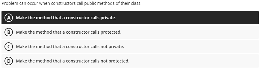 Solved Problem can occur when constructors call public | Chegg.com