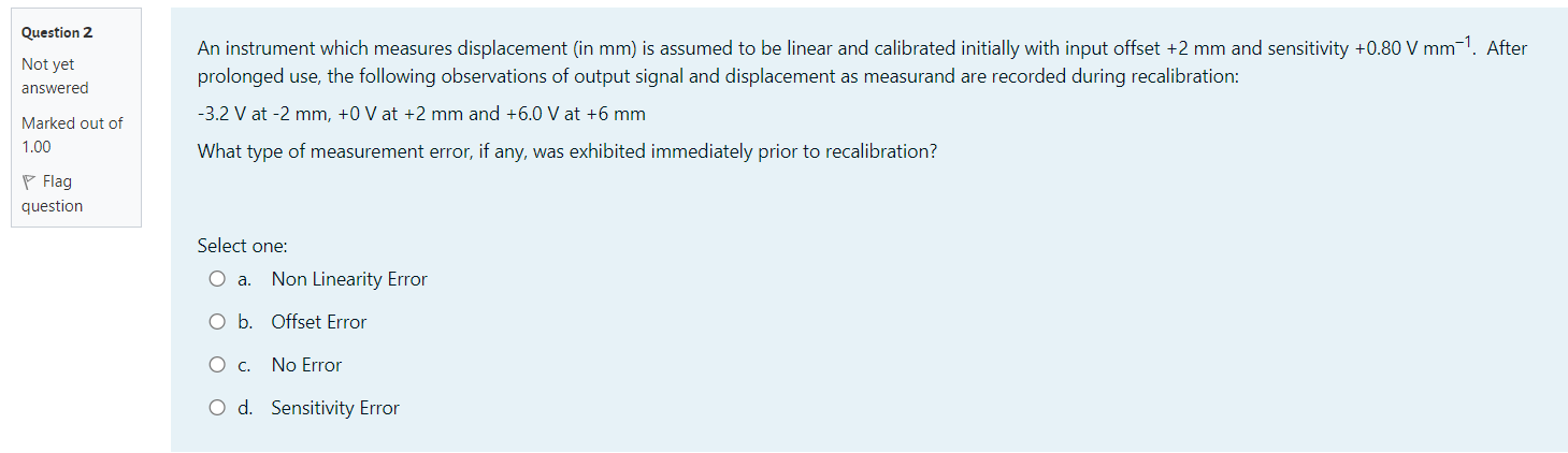 Solved Question 2 Not yet answered An instrument which | Chegg.com