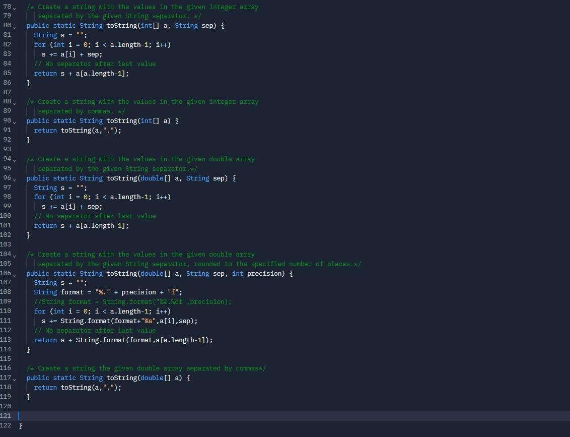 Solved ArrayUtils.java 1 / Library for useful methods | Chegg.com