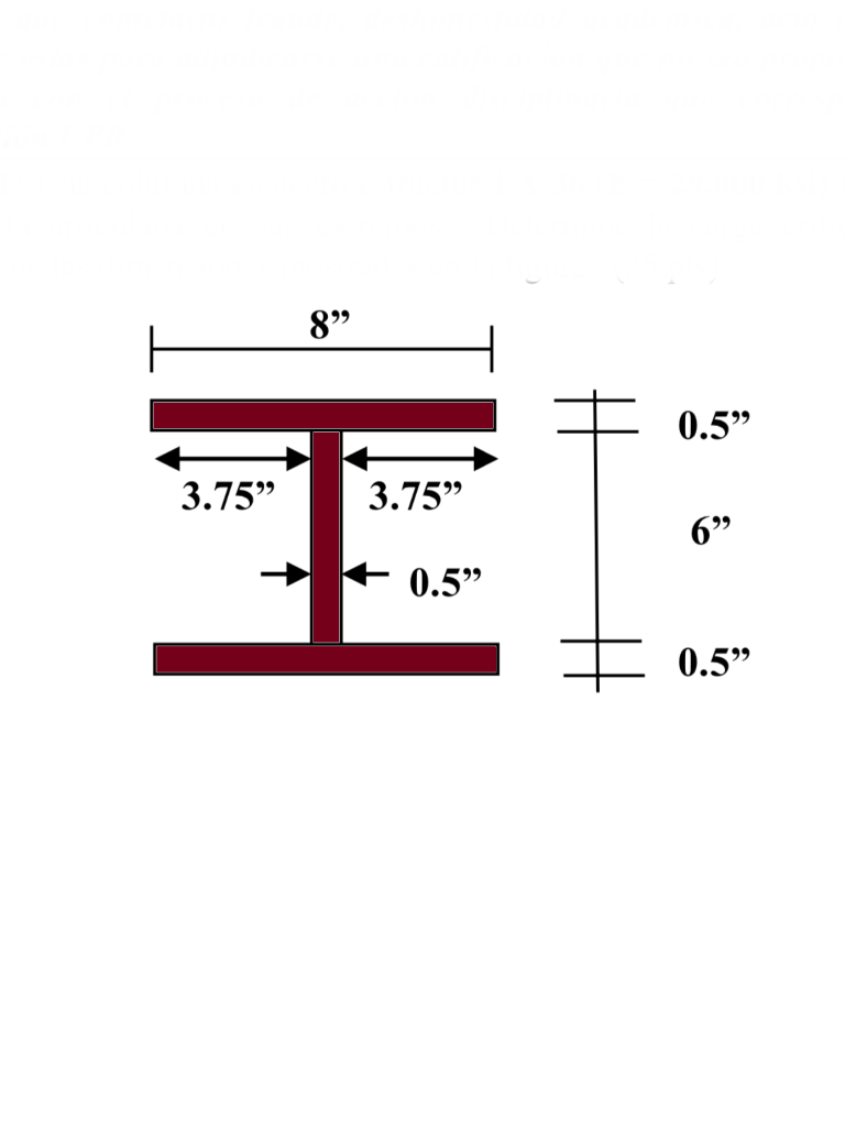 Solved A column in structural steel A-36 (E = 29,000 ksi) | Chegg.com