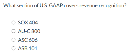 Solved What section of U.S. ﻿GAAP covers revenue | Chegg.com