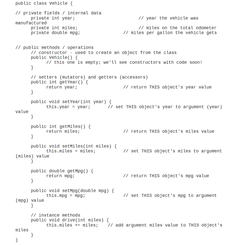 Solved Download the provided Vehicle source file download. | Chegg.com