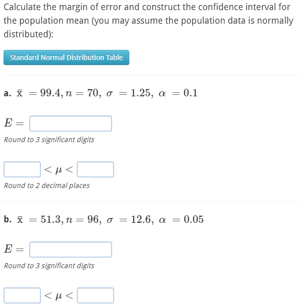 Solved Calculate the margin of error and construct the | Chegg.com