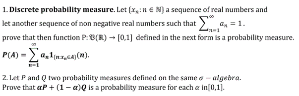 Solved 1. Discrete probability measure. Let {xn:n∈N} a | Chegg.com