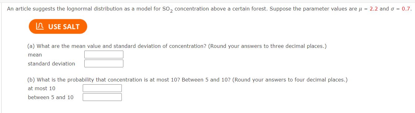 Solved An article suggests the lognormal distribution as a | Chegg.com