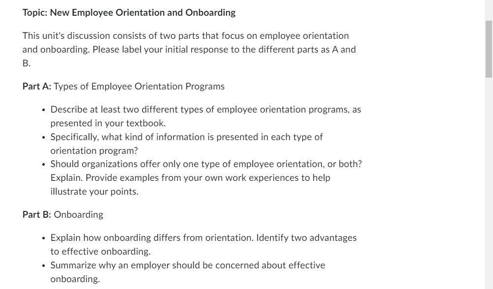 Solved and onboarding. Please label your initial response to | Chegg.com
