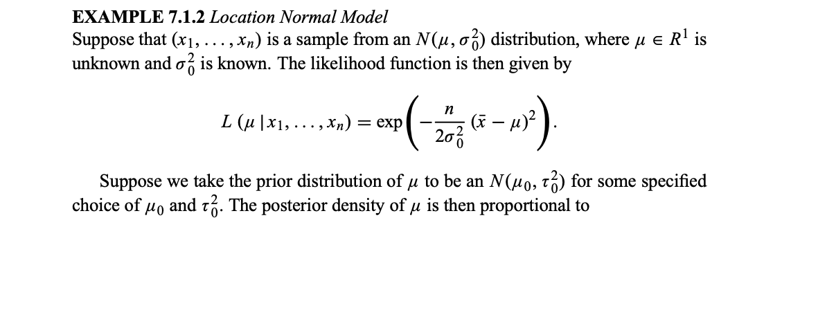 Solved 7.2.2 For the model discussed in Example 7.1.2 (in | Chegg.com