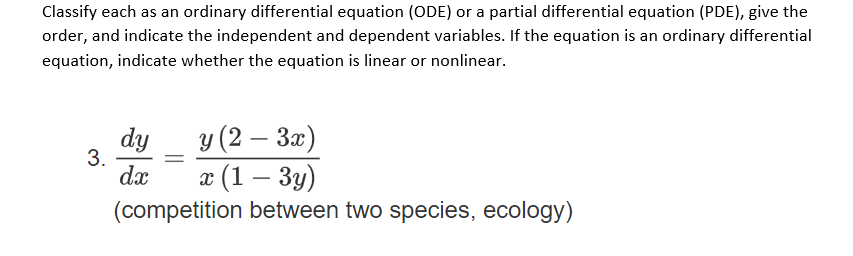 Solved Classify each as an ordinary differential equation | Chegg.com