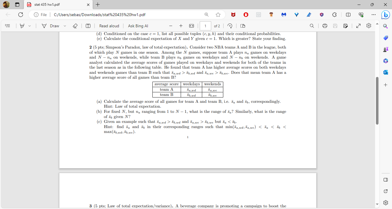 Solved E Calculate The Conditional Expectation Of X And Y