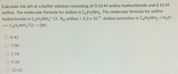Solved Calculate the pH of a buffer solution consisting of | Chegg.com