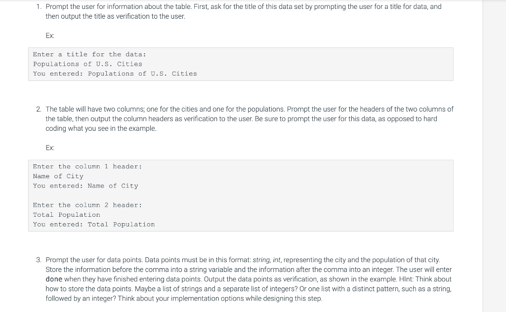 Solved 17.2 PROJECT 2: Statistics and Visualization of Data | Chegg.com
