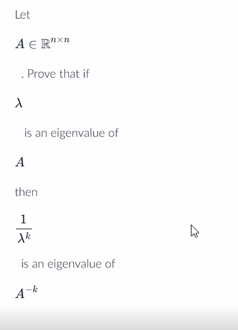 Solved Let A∈Rn×n Prove that if λ is an eigenvalue of A then | Chegg.com