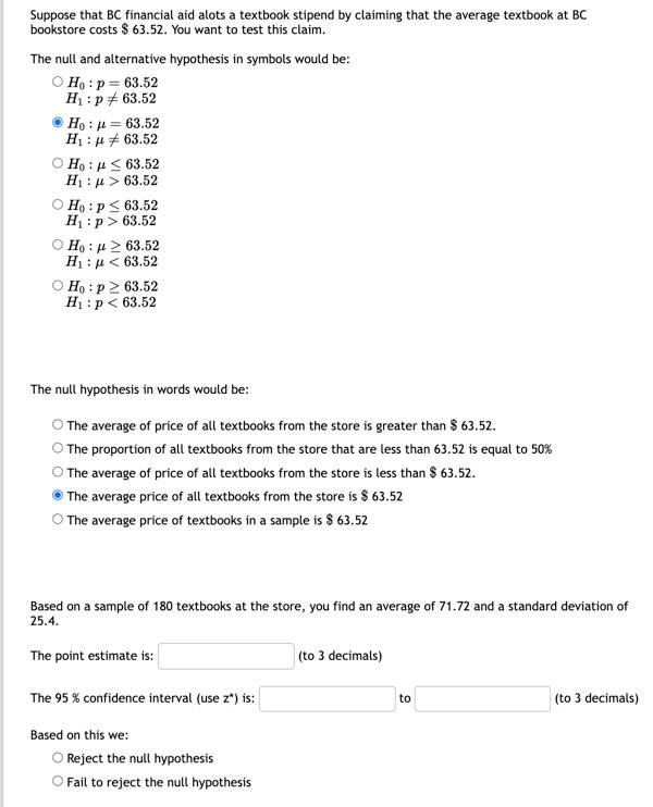 Solved Suppose that BC financial aid alots a textbook | Chegg.com