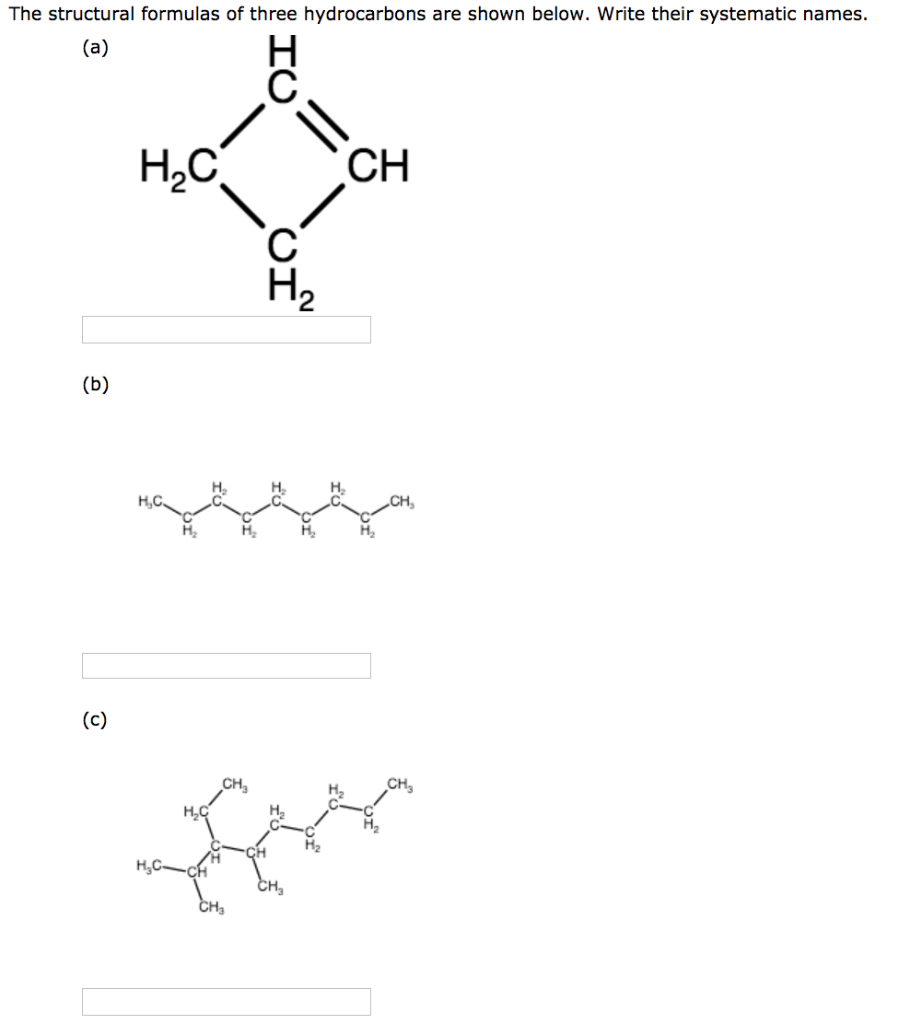 Solved Write the molecular formula of each of the | Chegg.com