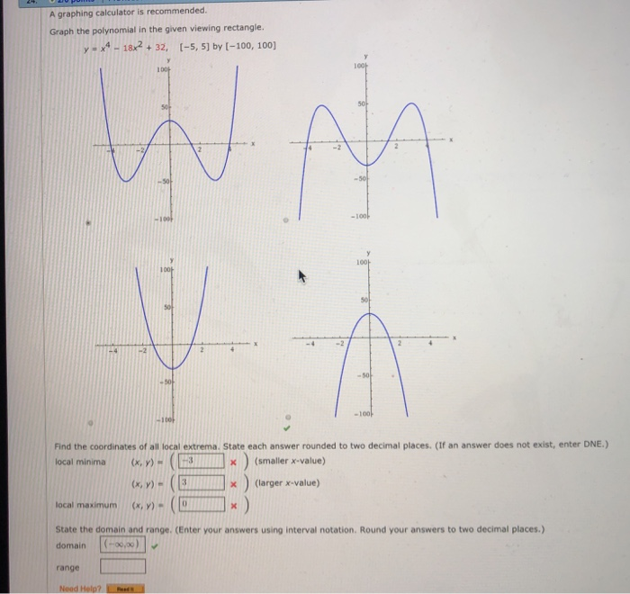 Solved A graphing calculator is recommended. Graph the | Chegg.com