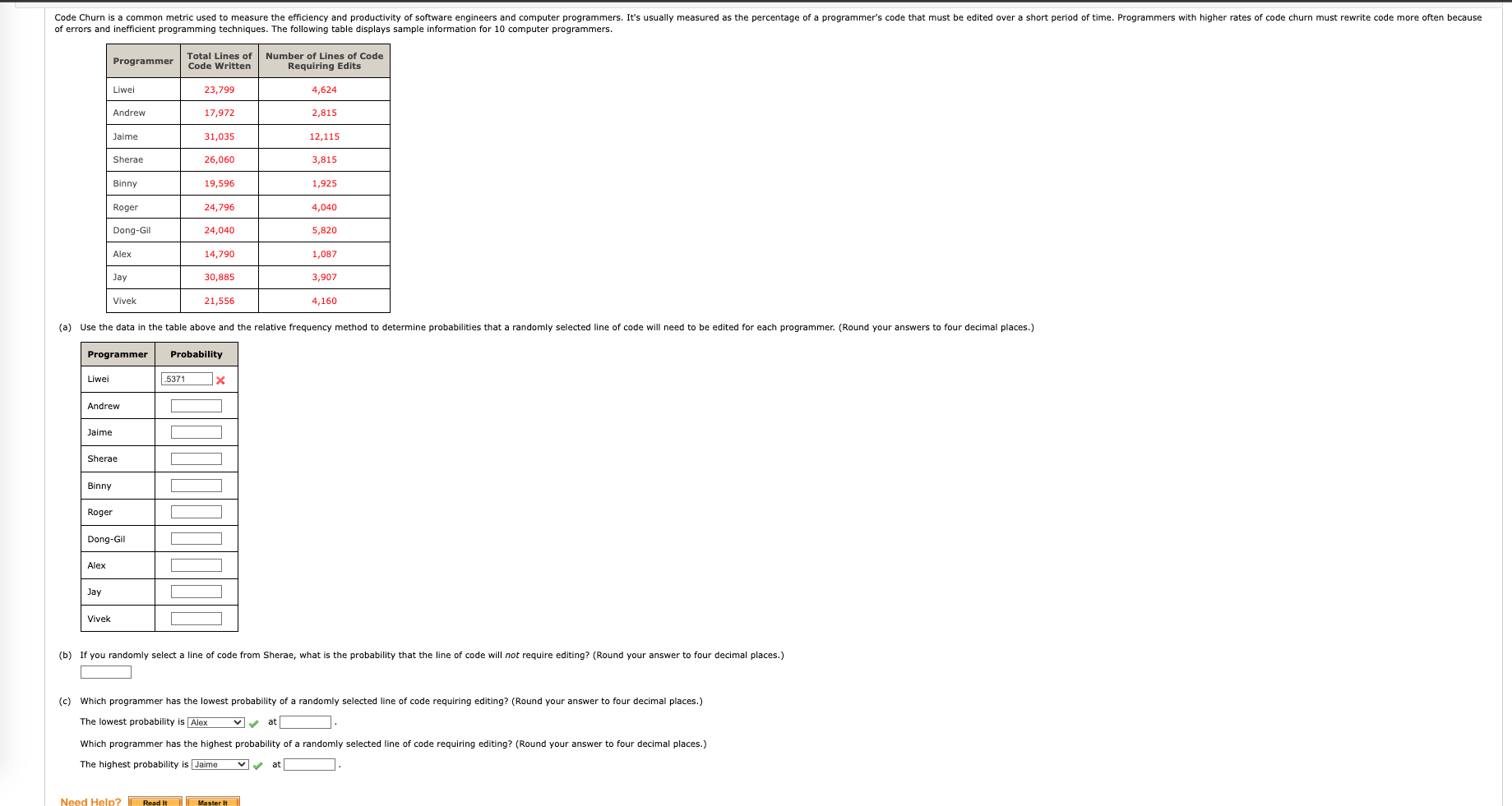 Solved B If You Randomly Select A Line Of Code From 