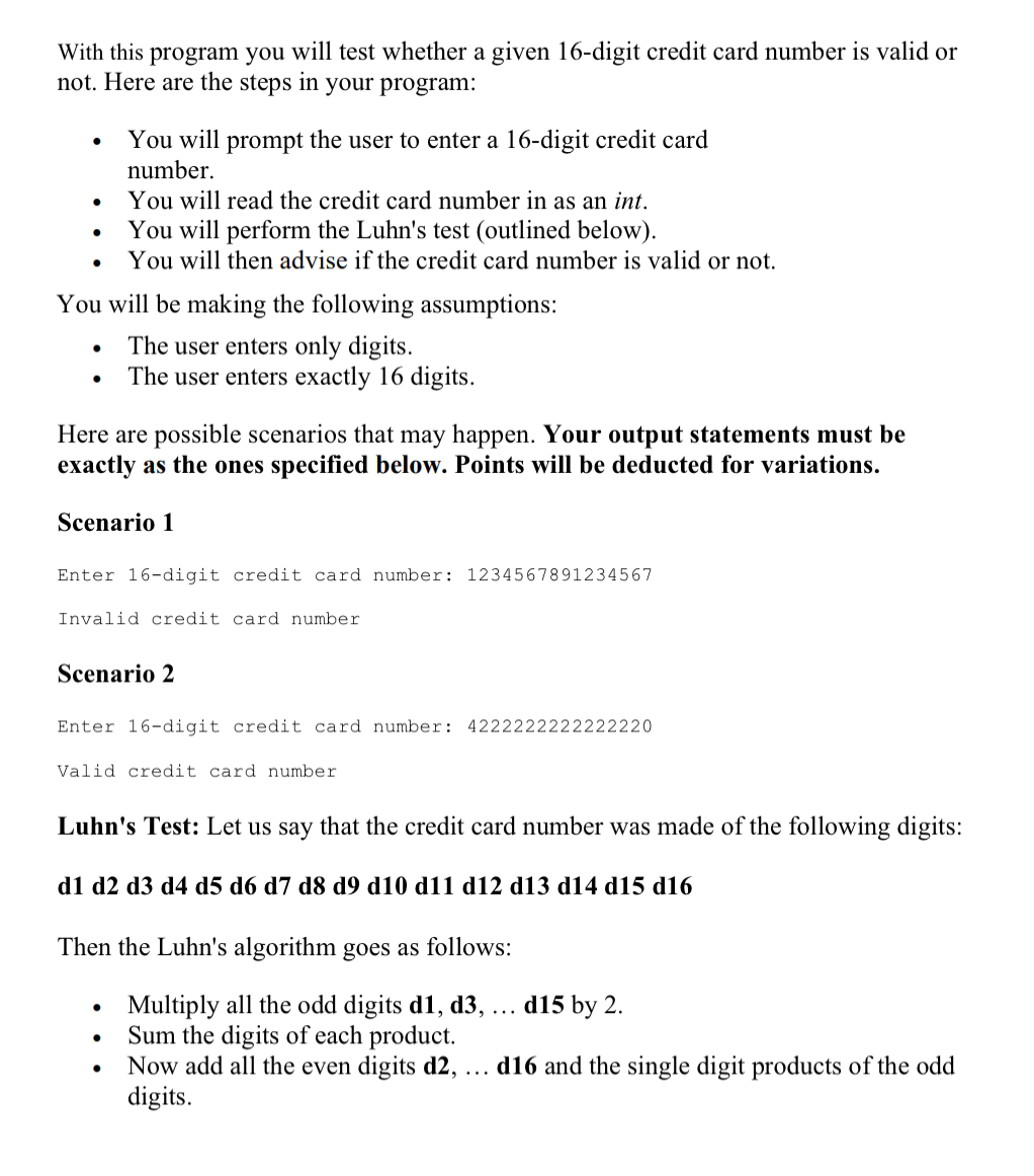 Solved With this program you will test whether a given | Chegg.com
