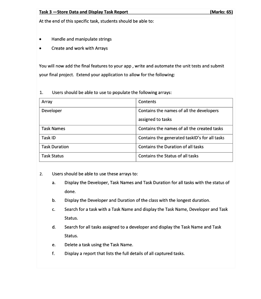 Solved Task 3 Store Data And Display Task Report At The End 8697