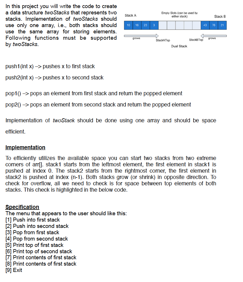 Solved Stack A Empty Slots (can be used by either stack) | Chegg.com