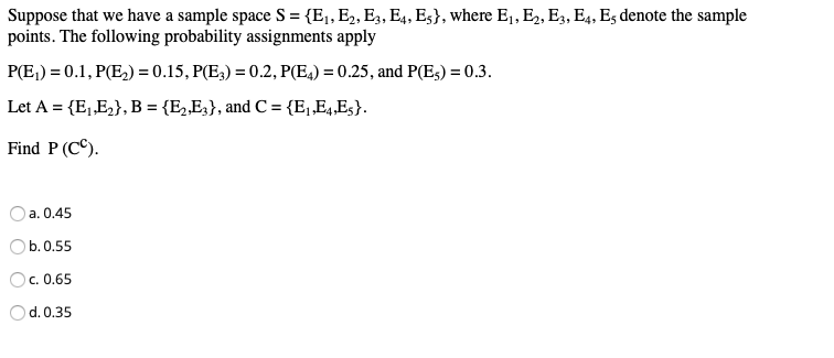 Solved Suppose that we have a sample space S= {E1, E2, E3, | Chegg.com