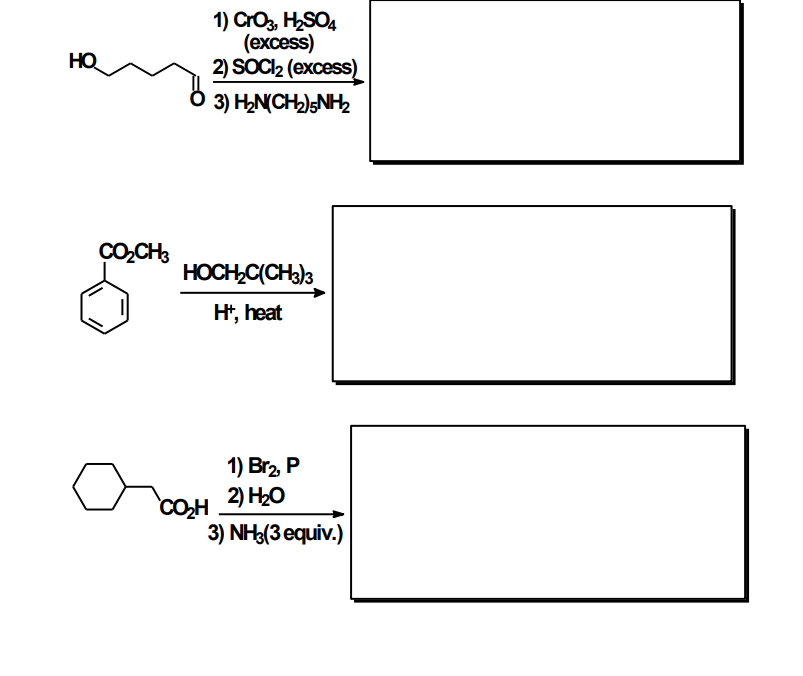 Solved HO 1) CrO2, H2SO4 (excess) 2) SOC12 (excess) 3) | Chegg.com