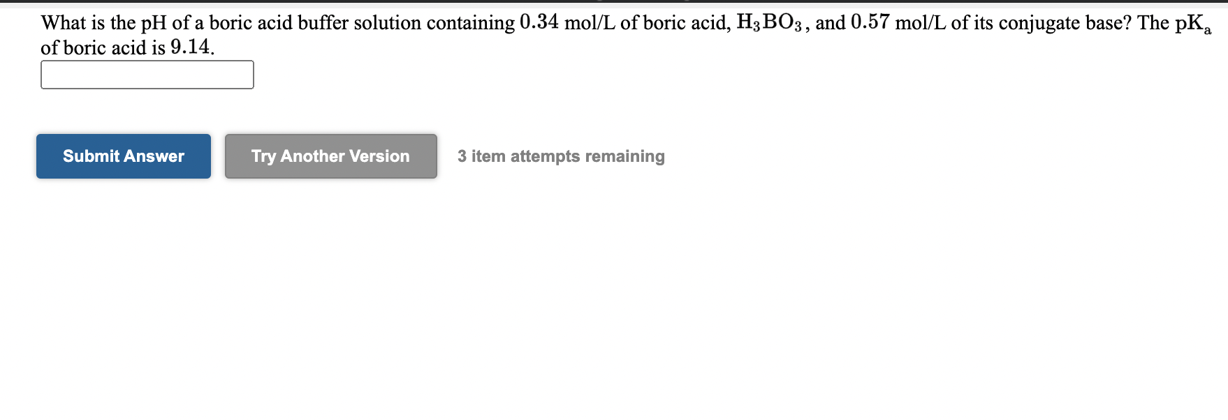 Solved What is the pH of a boric acid buffer solution | Chegg.com