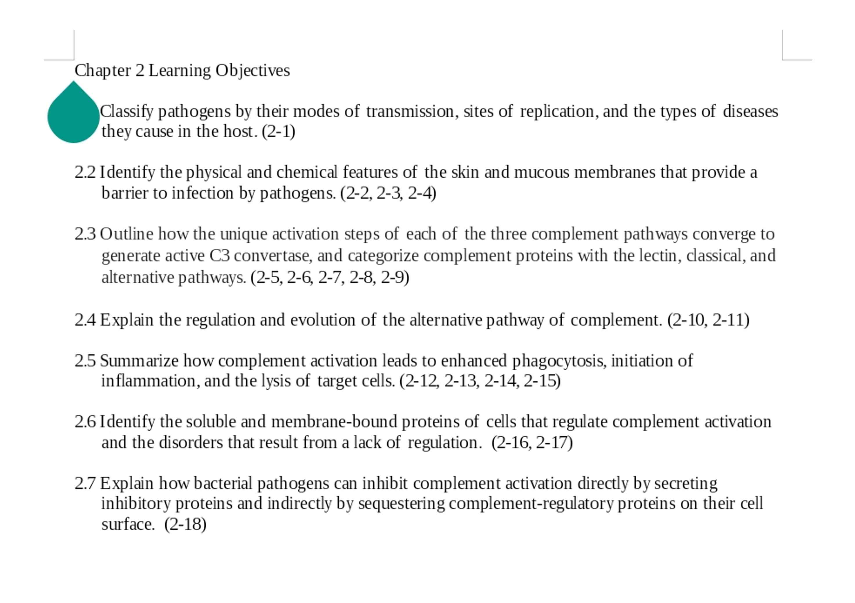 Solved Chapter 2 ﻿Learning ObjectivesClassify pathogens by | Chegg.com