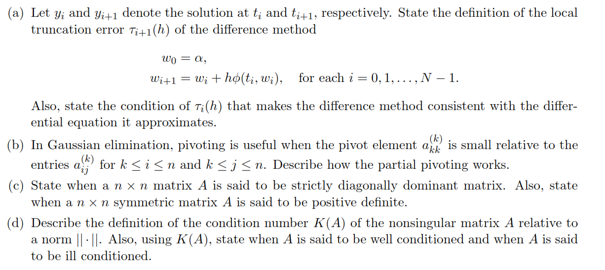 Solved (a) ﻿Let yi ﻿and yi+1 ﻿denote the solution at ti ﻿and | Chegg.com