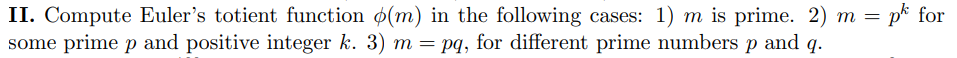 Solved Compute Euler’s totient function ϕ(m) in the | Chegg.com