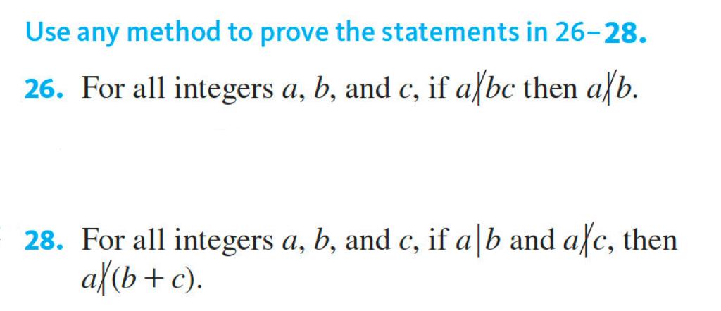 Solved Use any method to prove the statements in 26-28. 26. | Chegg.com