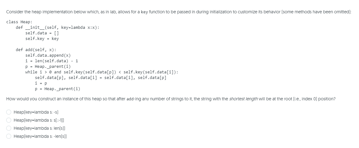 Solved Consider the heap implementation below which, as in | Chegg.com