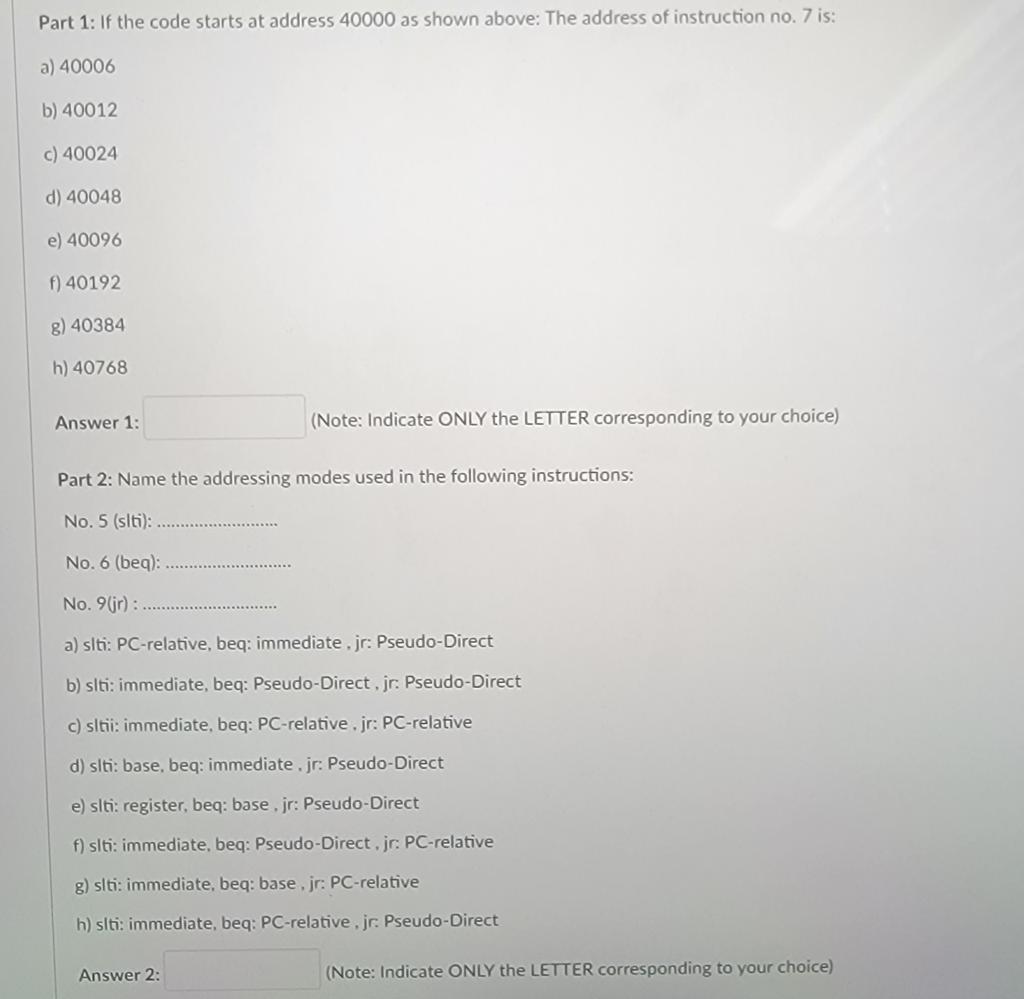 Solved 5 Parts Given Consider The Following Mips Program 
