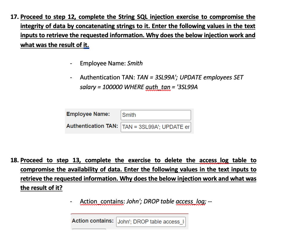 Solved 17. Proceed to step 12, complete the String SQL | Chegg.com