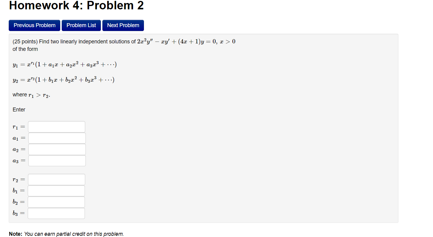 Solved Homework 4: Problem 2 Previous Problem Problem List | Chegg.com