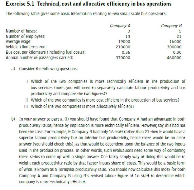 Solved Exercise 5.1 Technical, cost and allocative | Chegg.com