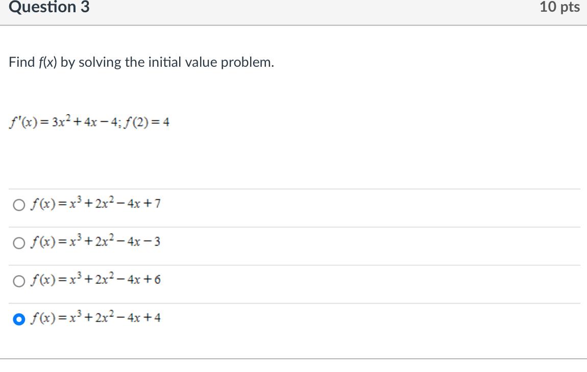 Solved Find f(x) by solving the initial value problem. | Chegg.com