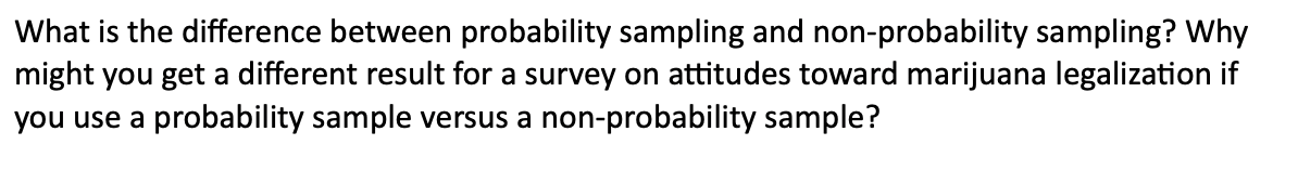 Solved What is the difference between probability sampling | Chegg.com