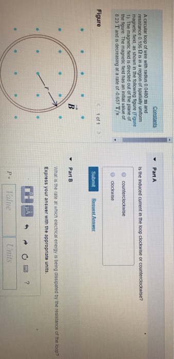 Solved Part A A circular loop of wire with radius 0.0480 m | Chegg.com