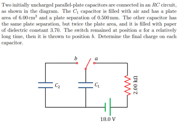 Solved Two initially uncharged parallel-plate capacitors are | Chegg.com