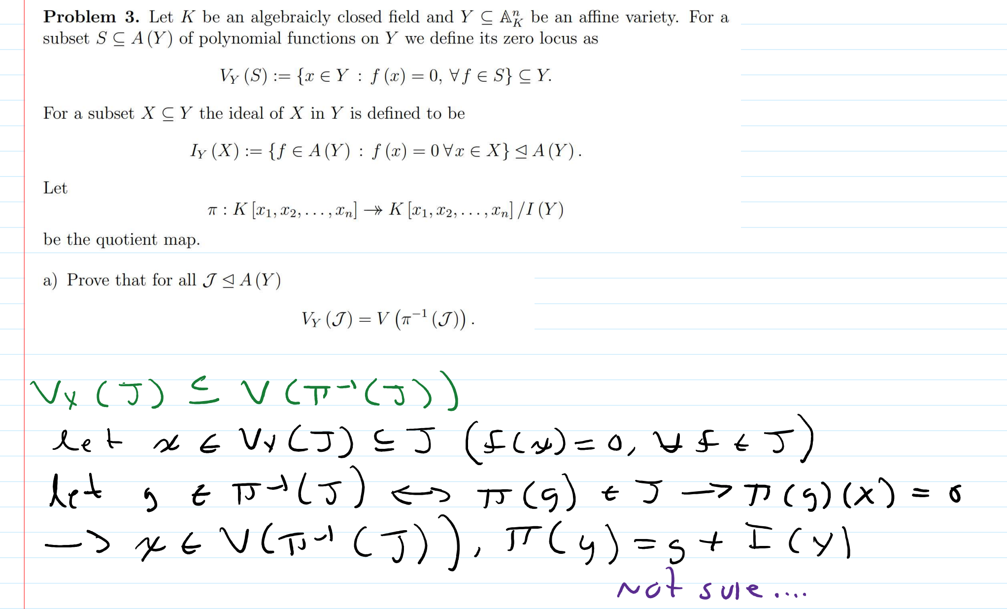 Solved Problem 3. Let K be an algebraicly closed field and | Chegg.com
