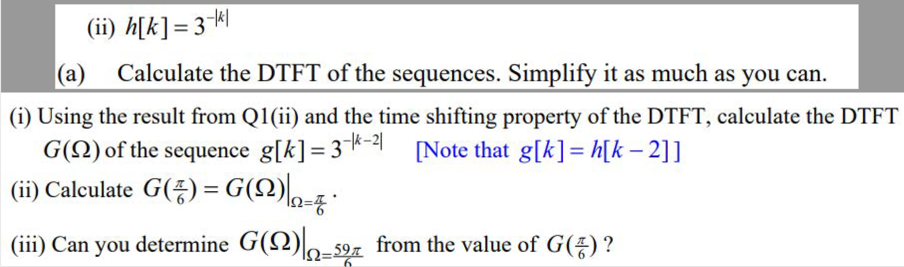Solved (i) ﻿Using the result from Q1(ii) ﻿and the time | Chegg.com