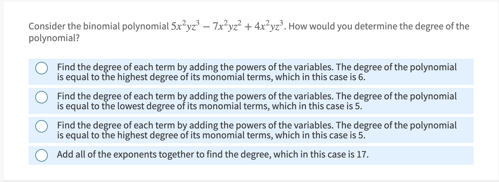 Solved Consider the binomial polynomial | Chegg.com