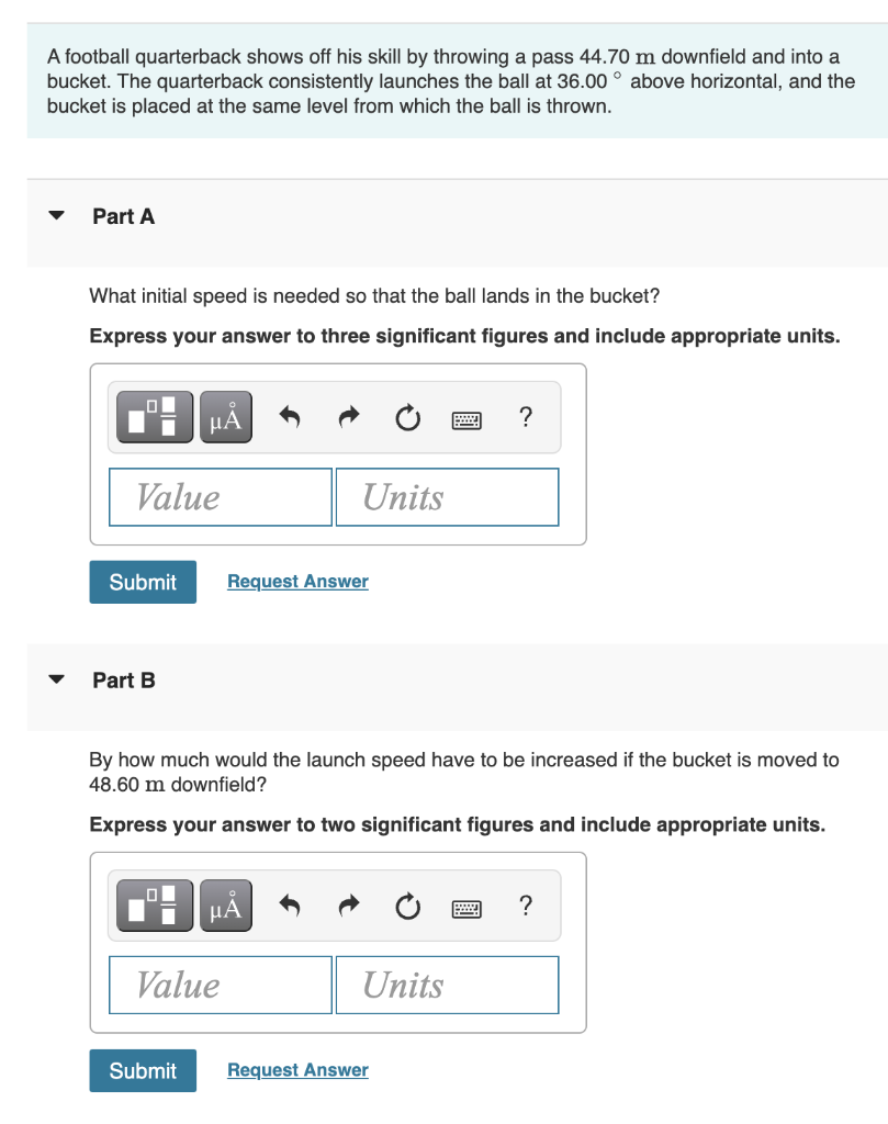 Solved A football quarterback shows off his skill by | Chegg.com